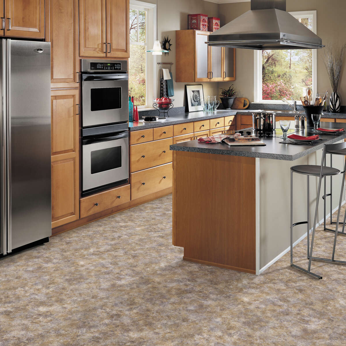 Congoleum AirStep Plus Satin Cloud Blush Stone-Look Sheet Vinyl, 12-ft ...