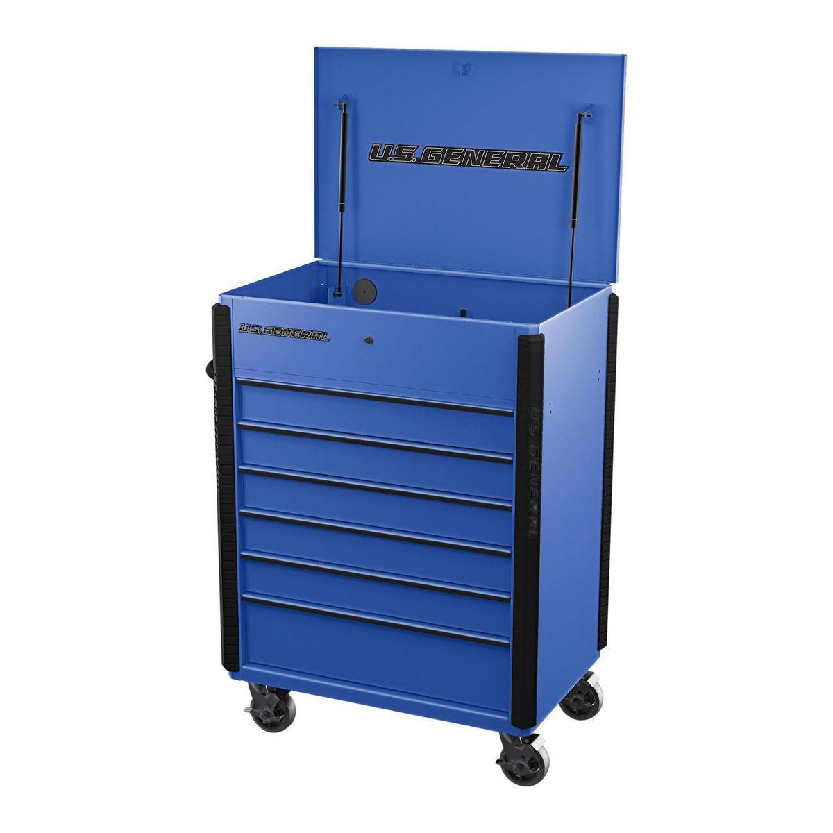 U.S. GENERAL 34 in. x 23 in., 6-Drawer, Full-Bank Service Cart, Blue ...