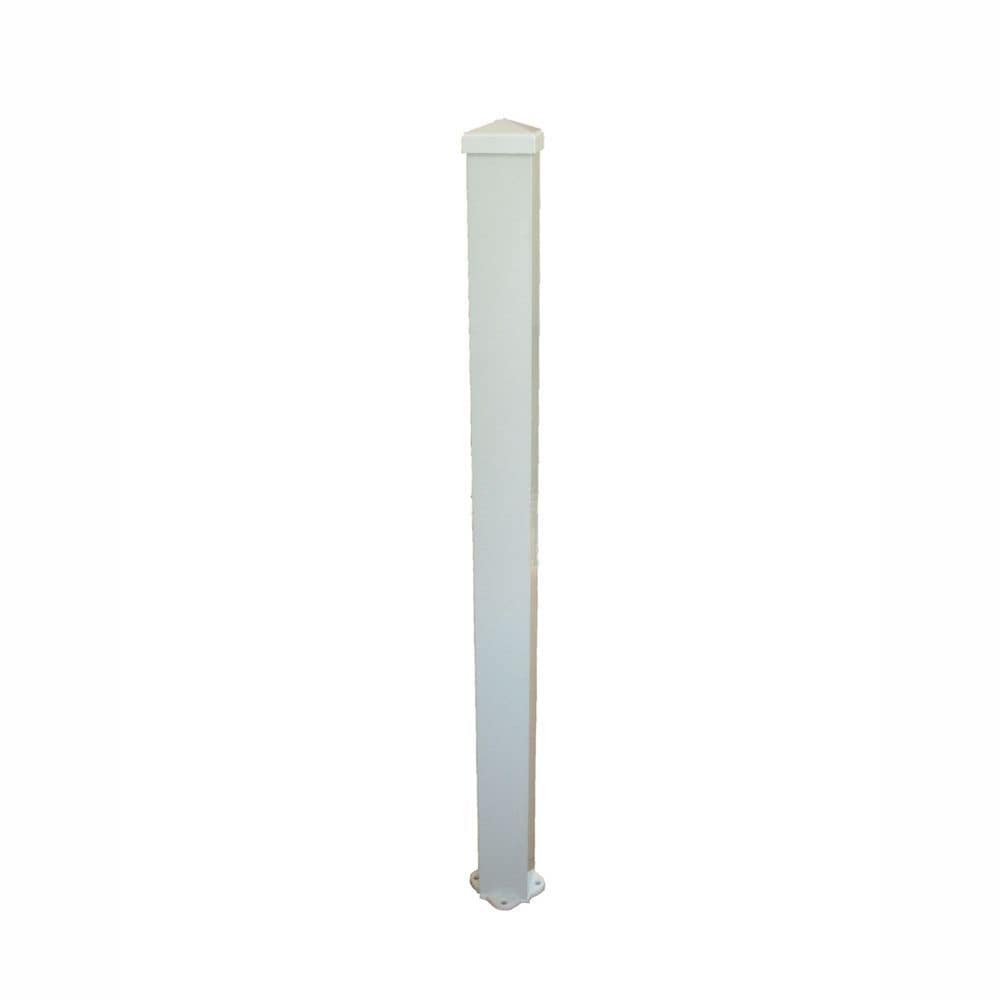 Wolf Handrail 3-ft H x 3-in W White Aluminum Security Fence Post ...