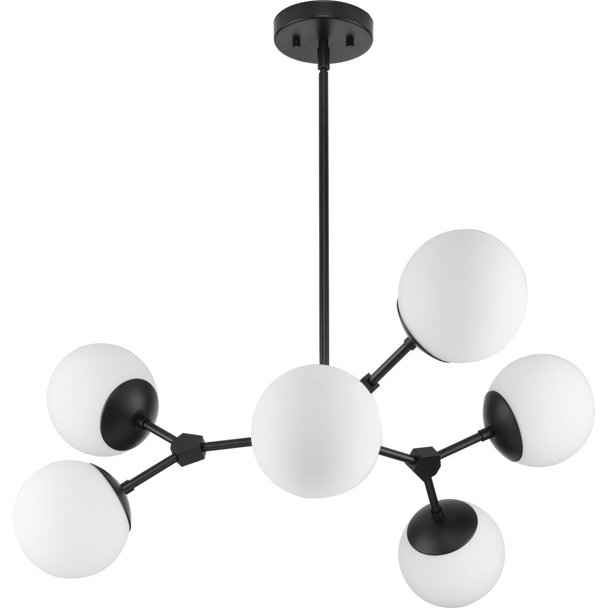 Progress Lighting Haas 6-Light Matte Black Mid-century Chandelier ...