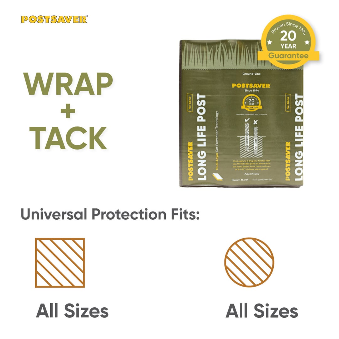 Postsaver Rot Protection Post Wrap and Tack 180-in Black/Green Composi ...