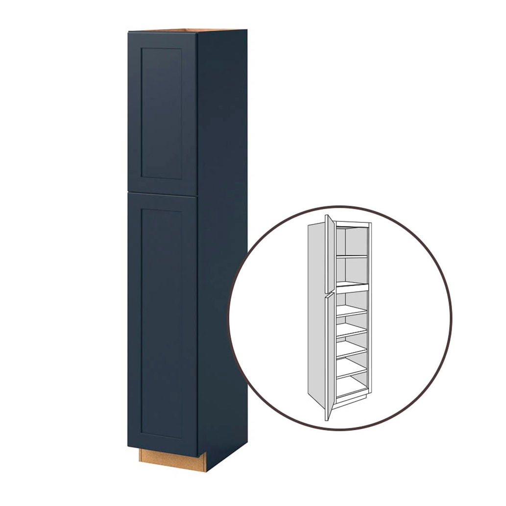 allen + roth Port 15-in W x 84-in H x 24-in D Navy Pantry Fully Assemb ...