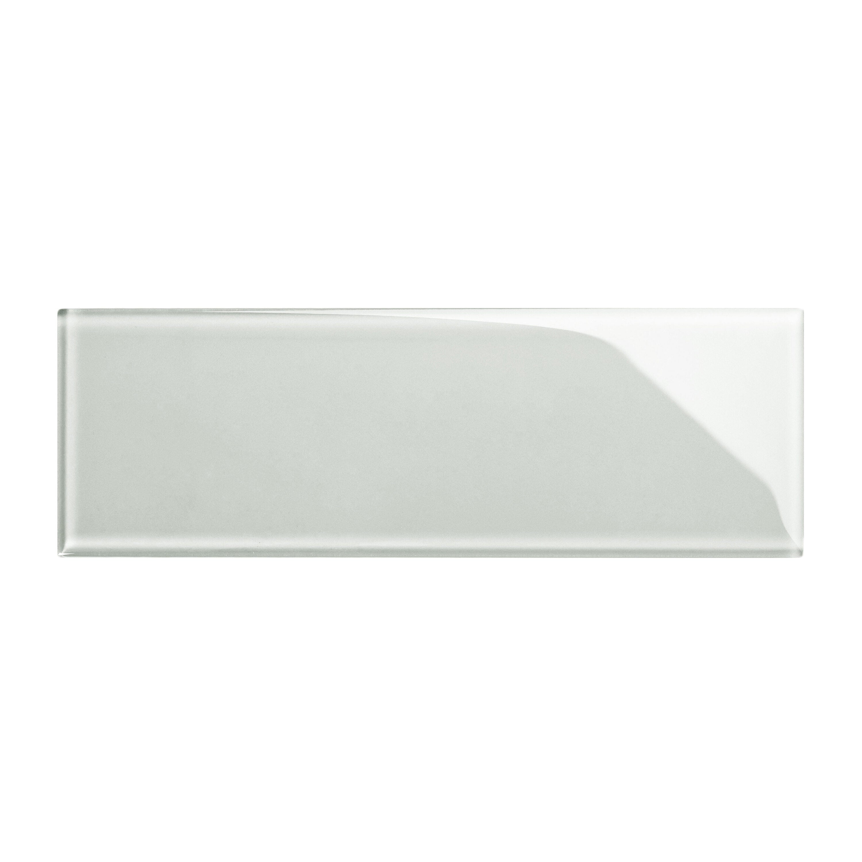 Giorbello (Sample) 4x12 glass subway tiles Light Gray 4-in x 12-in Glo ...