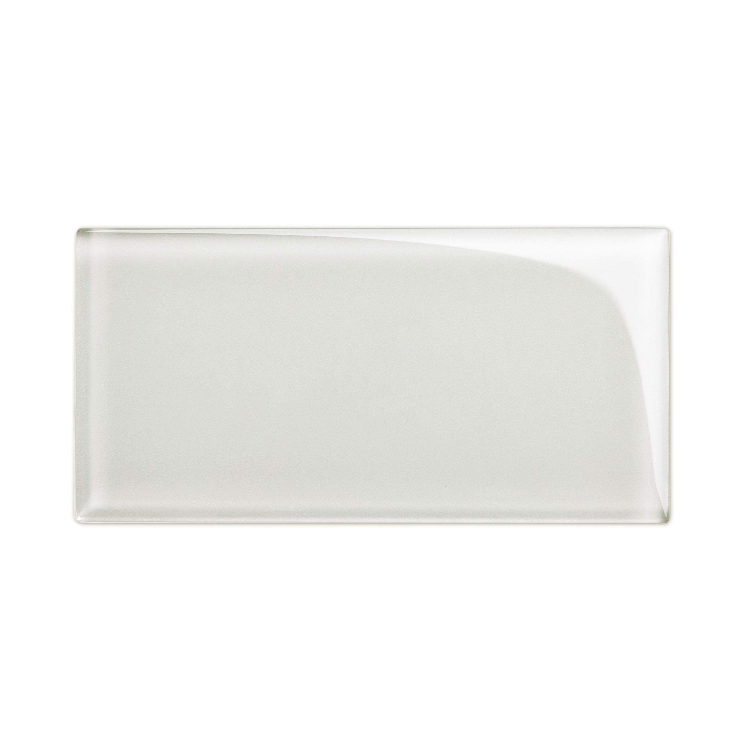 Giorbello (Sample) 6x12 glass subway tiles Light Gray 6-in x 12-in Glo ...