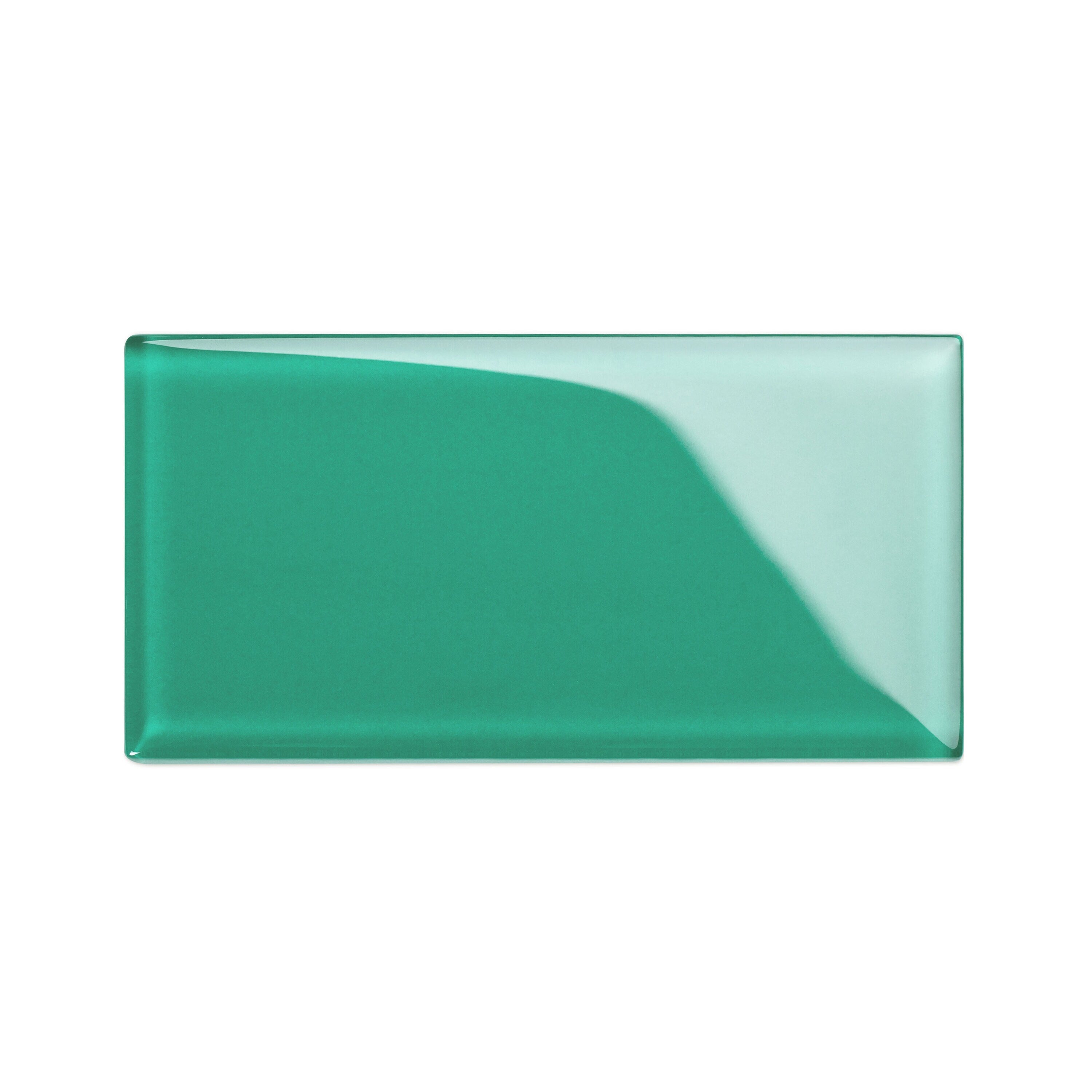 Giorbello (Sample) 3x6 Glass Subway Tiles Emerald Green 3-in x 6-in Gl ...