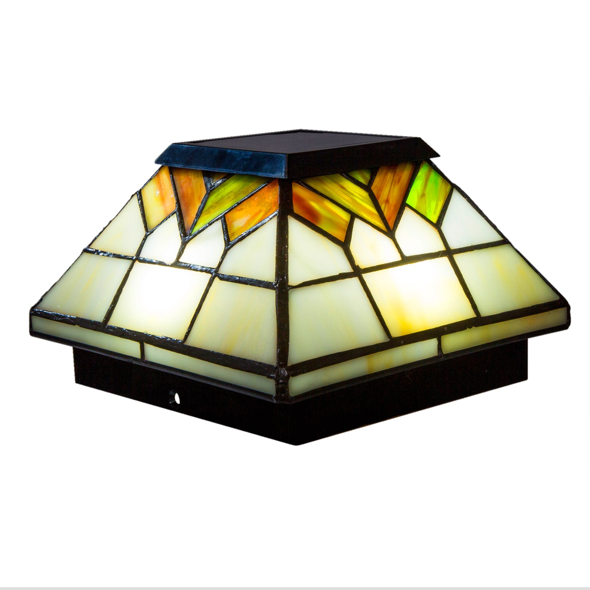 Classy Caps 5-in x 5-in 10-Lumen 1-Watt Stained Glass Solar LED Outdoo ...