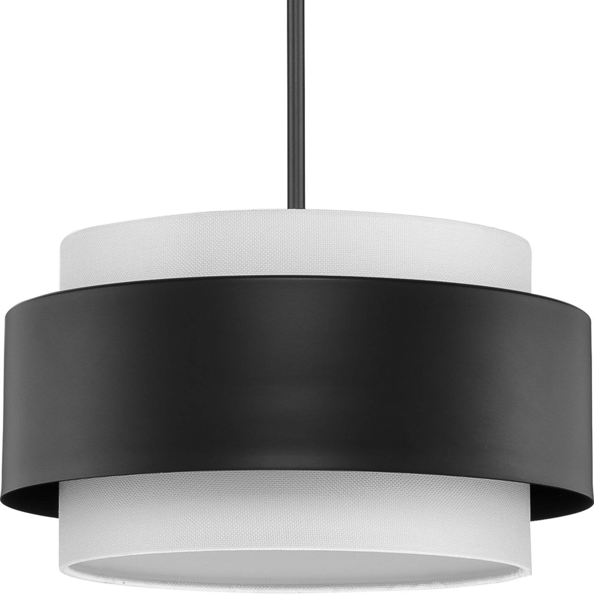 Progress Lighting Silva 3-Light Matte Black Modern/Contemporary Drum M ...