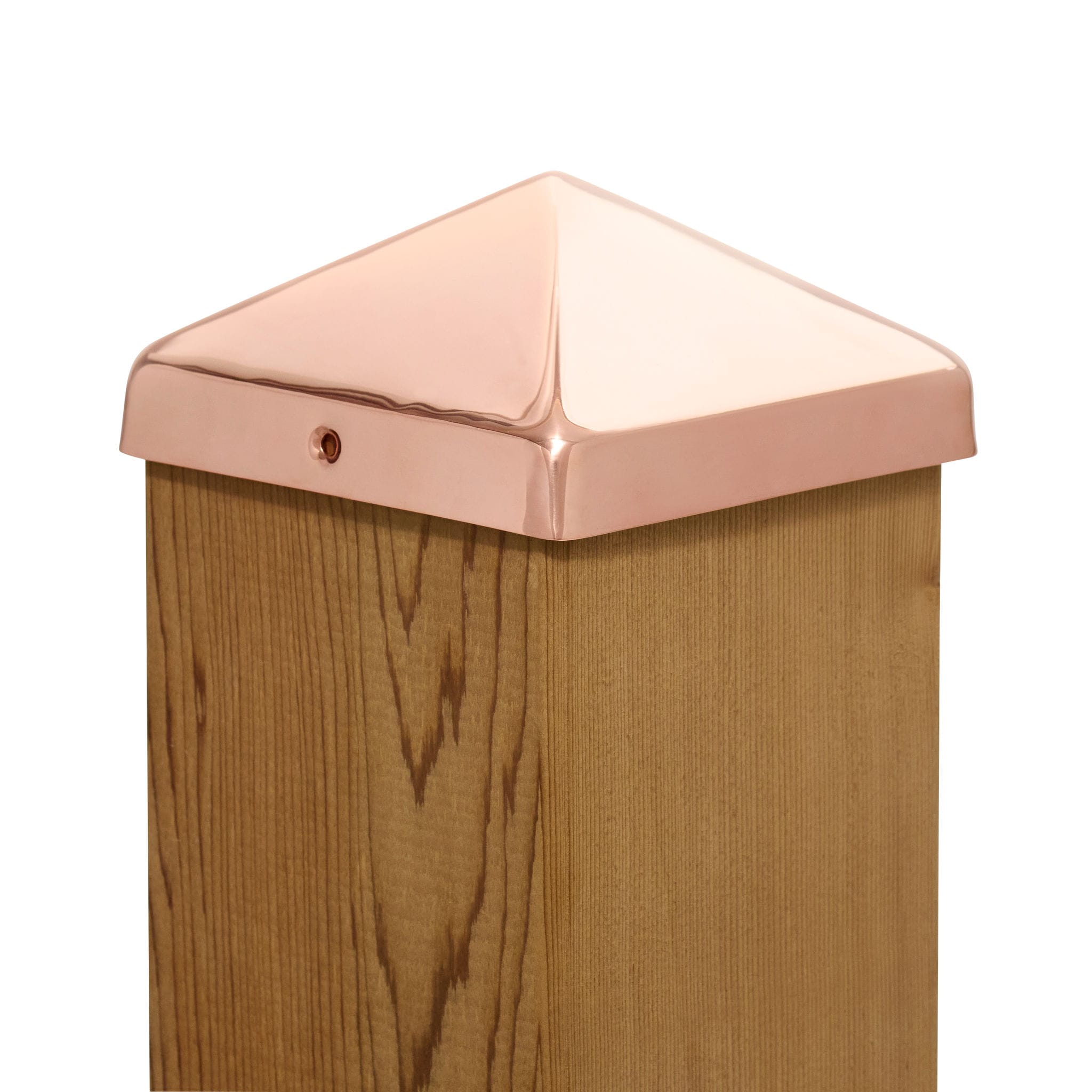 PERMAKAP 6-in x 6-in Pyramid Solid Polished Copper Deck Post Cap ...