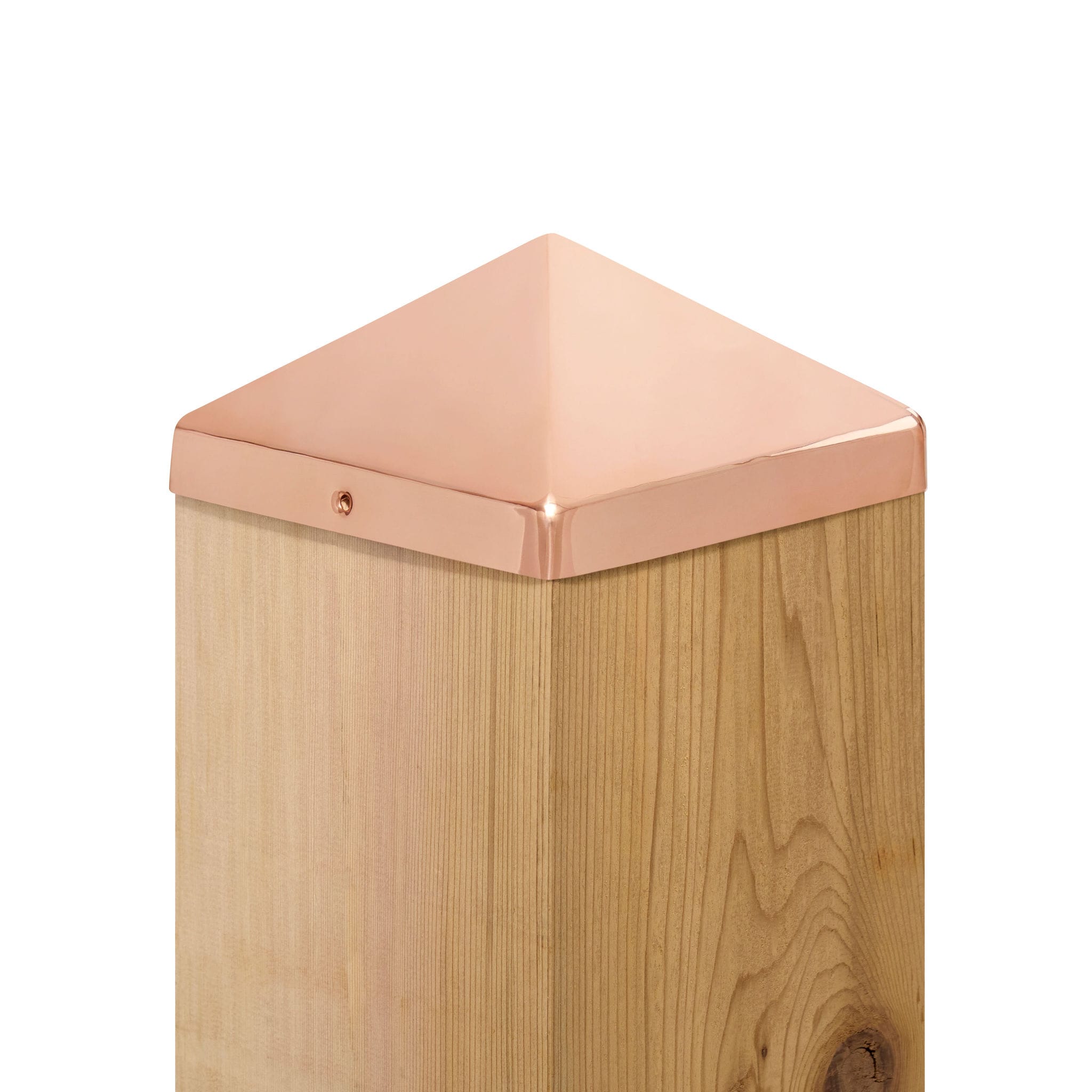 PERMAKAP 8-in x 8-in Pyramid Solid Polished Copper Deck Post Cap ...