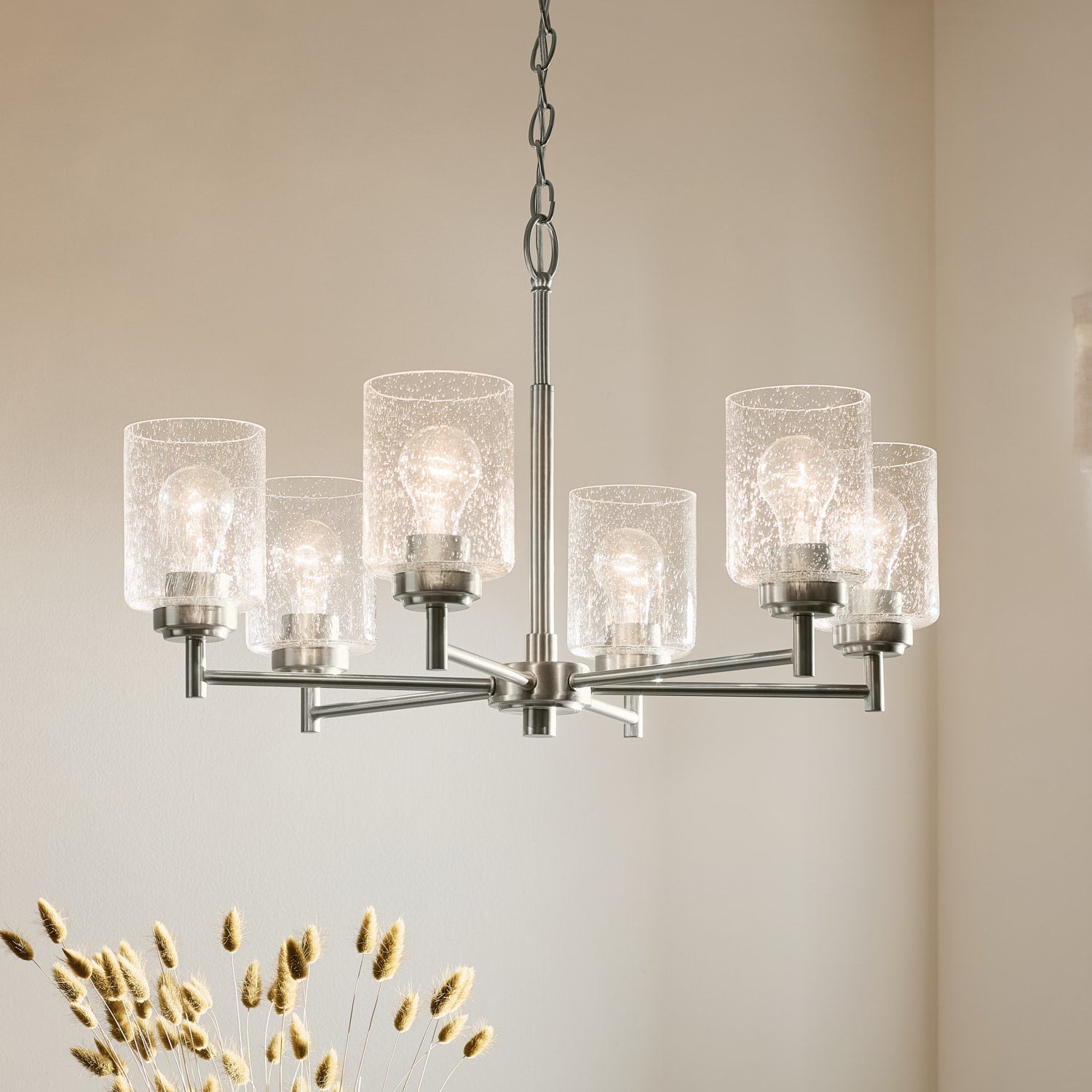 Kichler Winslow 6-Light Brushed Nickel Industrial Chandelier – Super Arbor