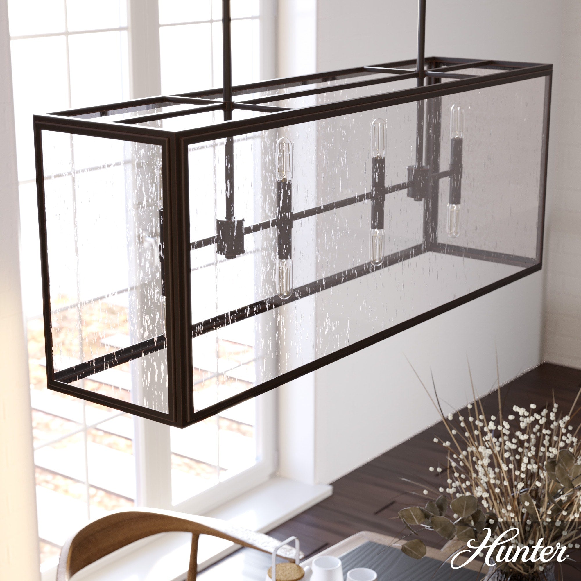Hunter Felippe 8-Light Matte Copper Modern/Contemporary Led Chandelier ...