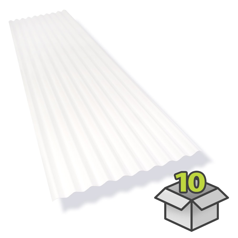 SUN 'N RAIN by Palram 2.2-ft x 6-ft Corrugated White PVC Roof Panels ...