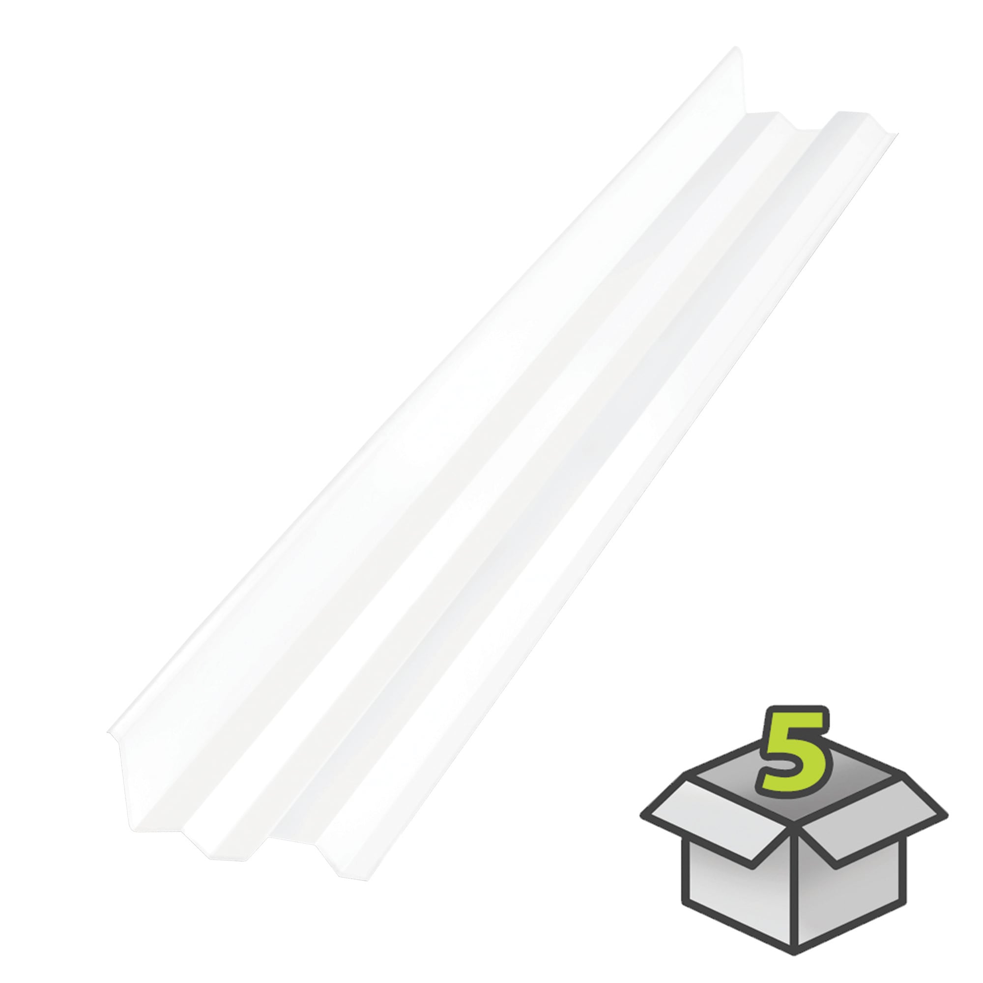 SUNTUF 5-Pack 7-in x 50-in Clear Plastic Roof Panel Ridge Caps – Super ...