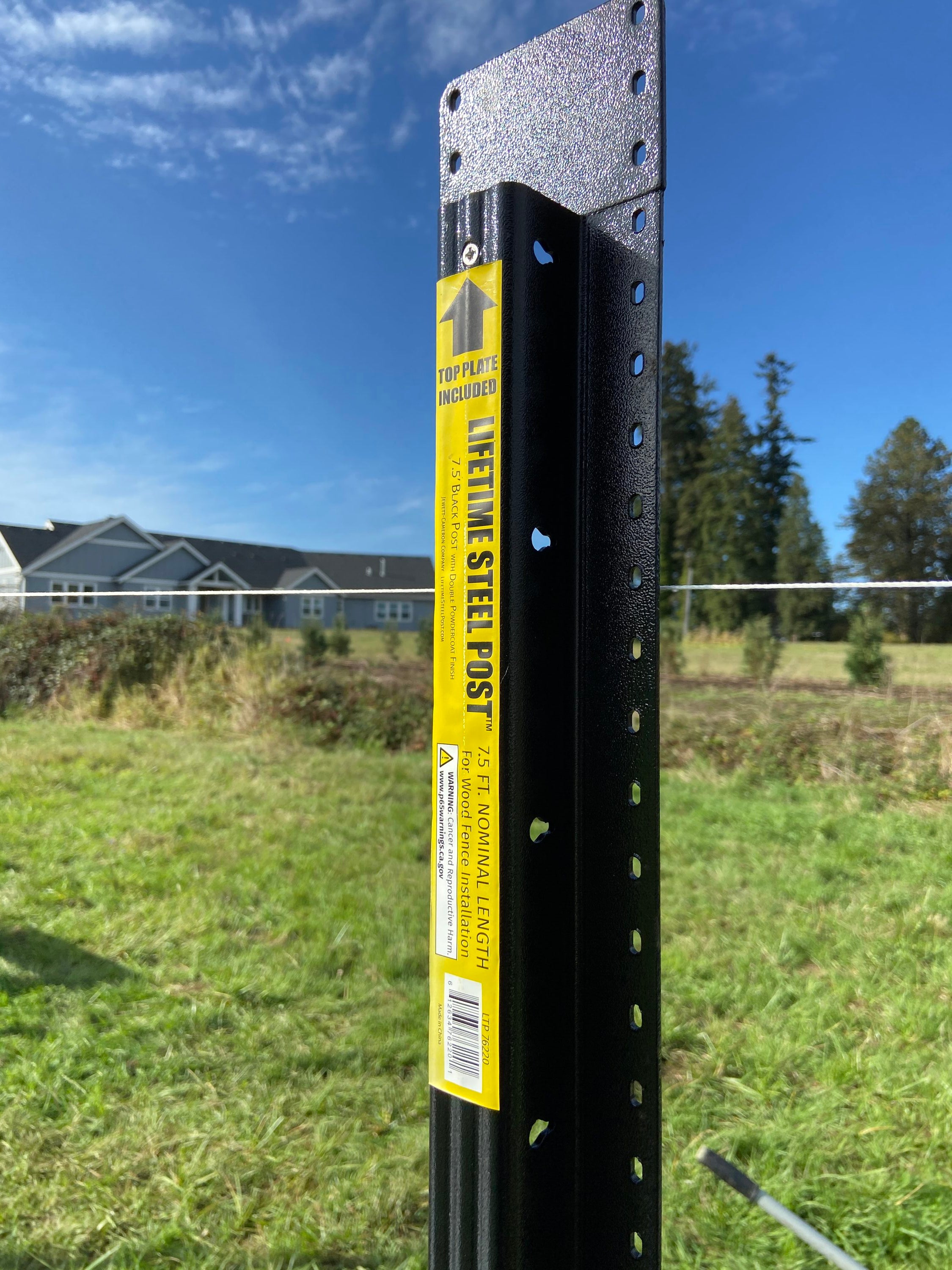 Lifetime Steel Post 7-1/2-ft H x 4-in W Black Steel Post and Rail Yard ...