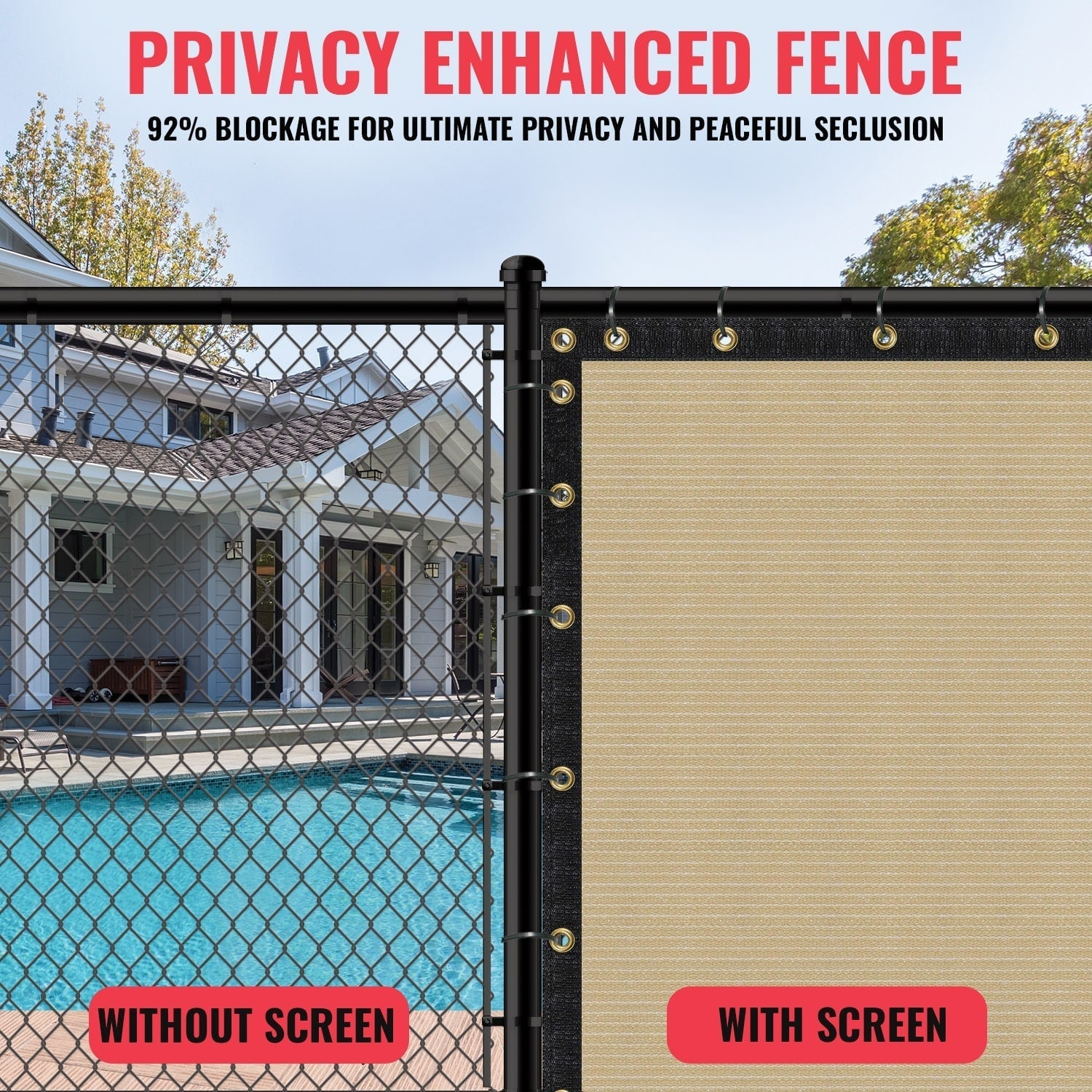 SEALTECH 5-ft H x Beige Non-Recycled Polypropylene Chain Link Fence Sc ...