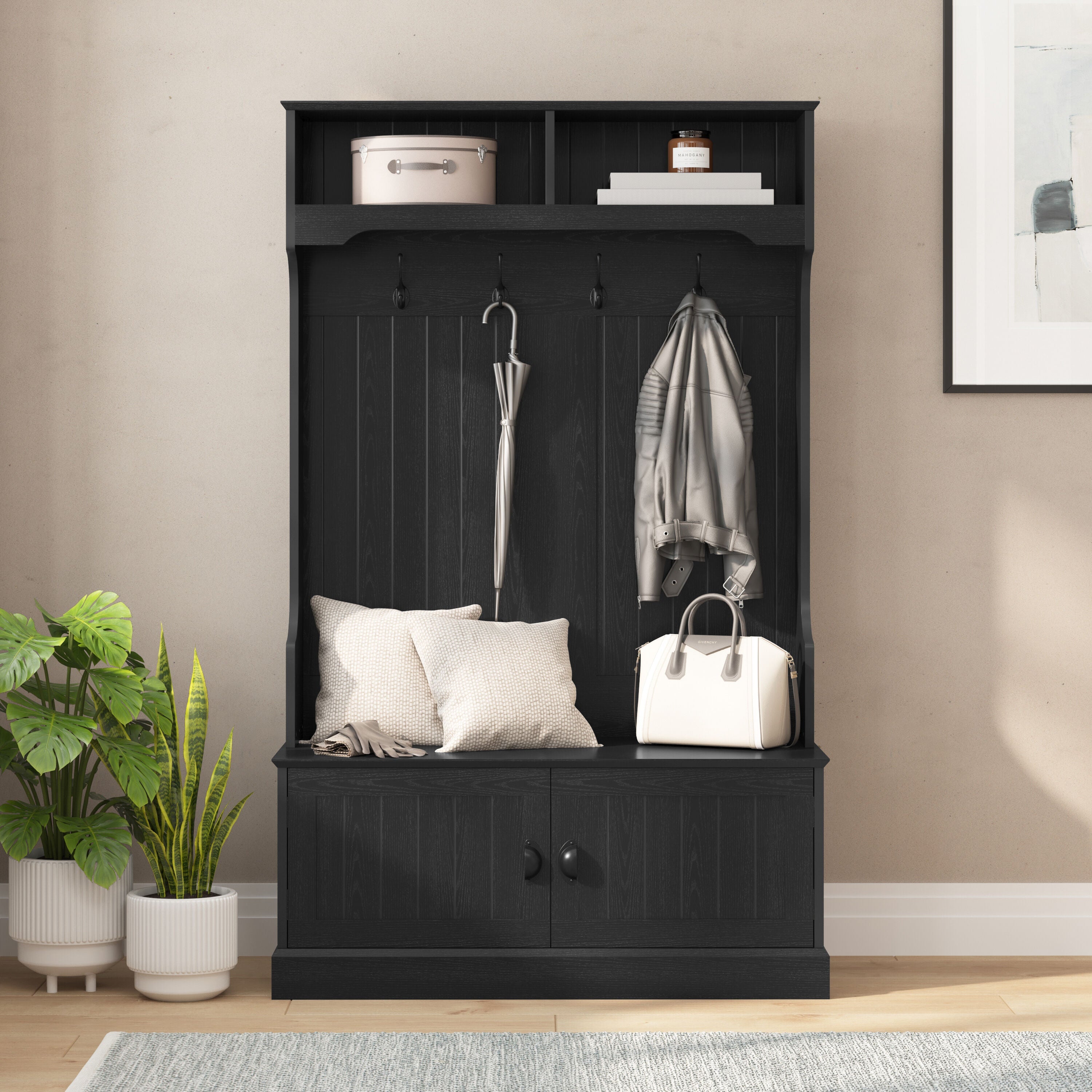 Taylor & Logan Livvie Modern 11.75-in Black Composite Hall Tree – Super ...