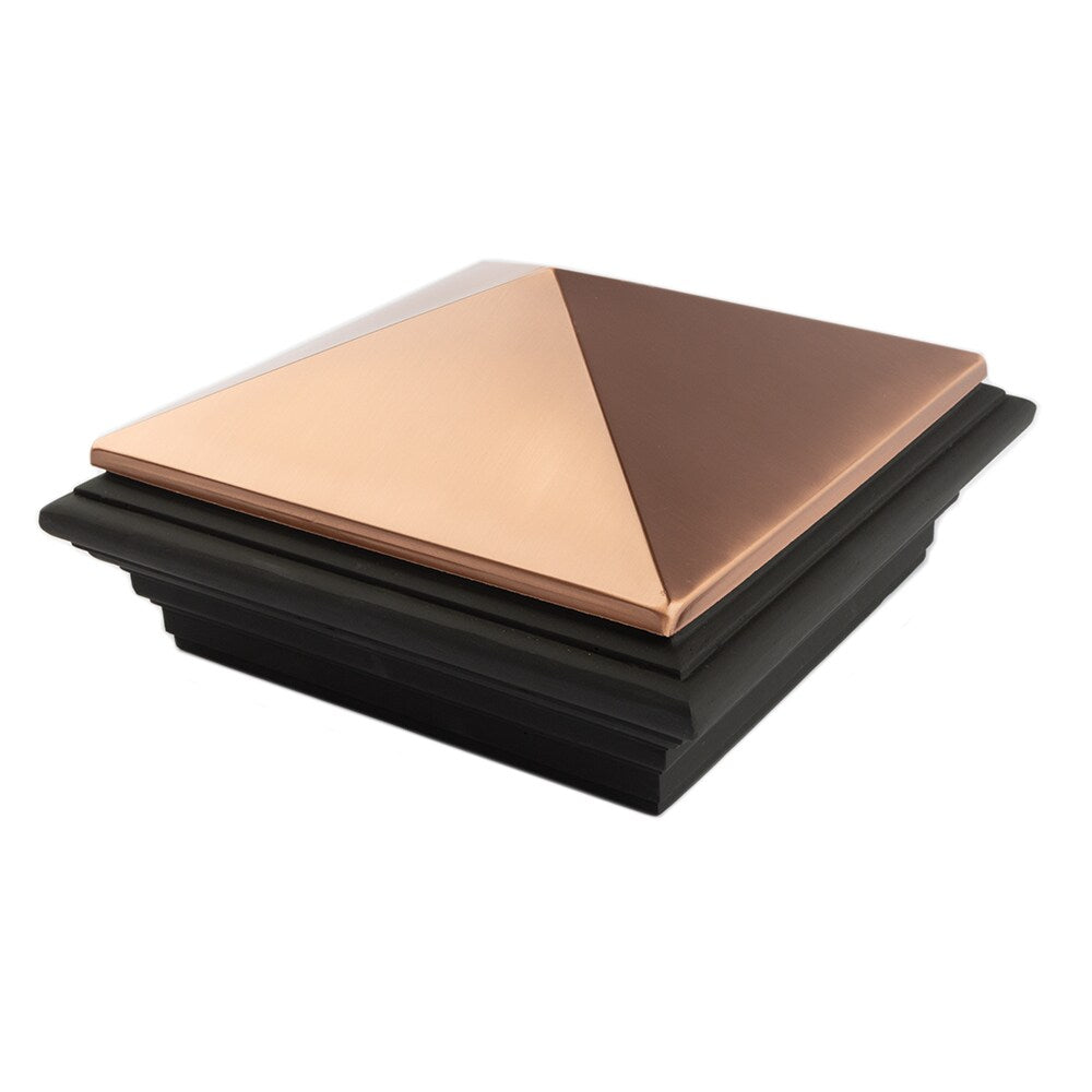 Deckorators 8-in x 8-in Copper Cast Stone Deck Post Cap – Super Arbor