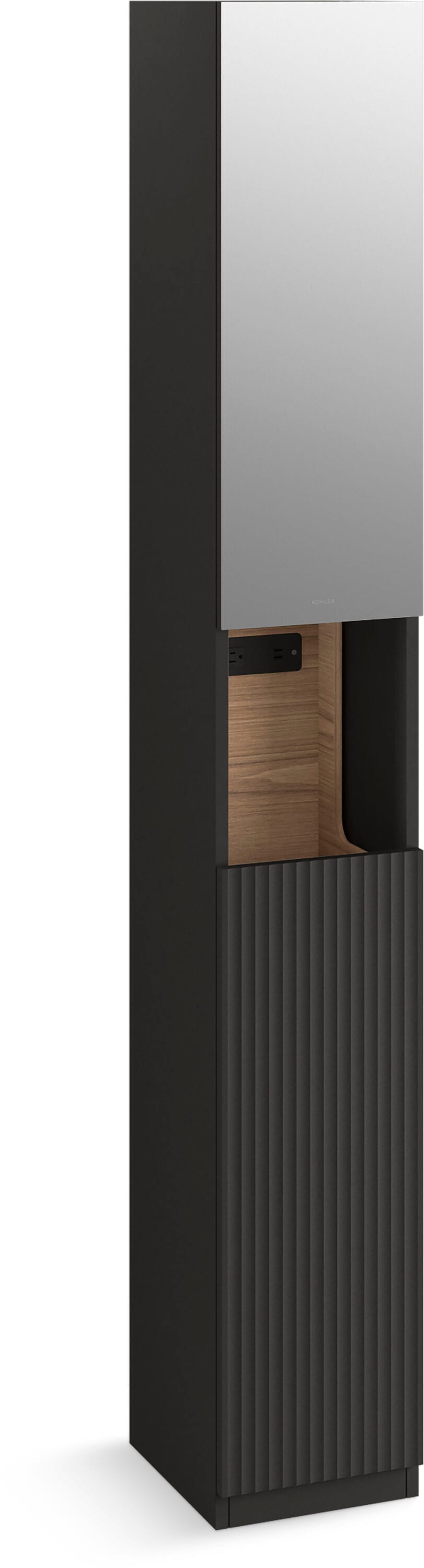 KOHLER Spacity 11.81-in x 80.75-in x 13.69-in Dark Steel Freestanding ...