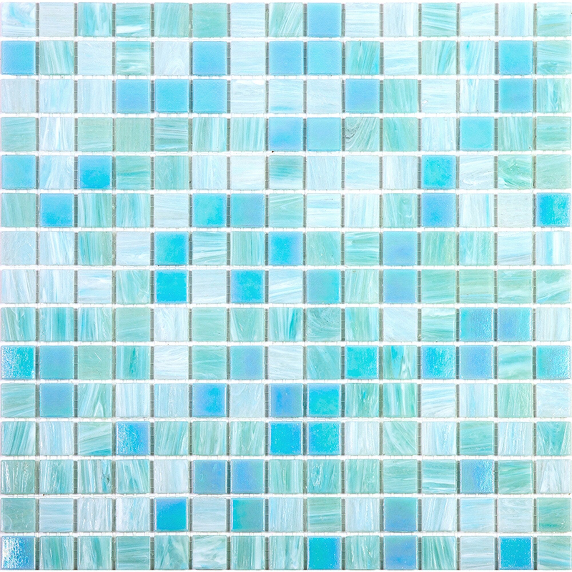 Apollo Tile Mingles Baby Blue 12-in x 12-in Glossy Glass Uniform Squar ...