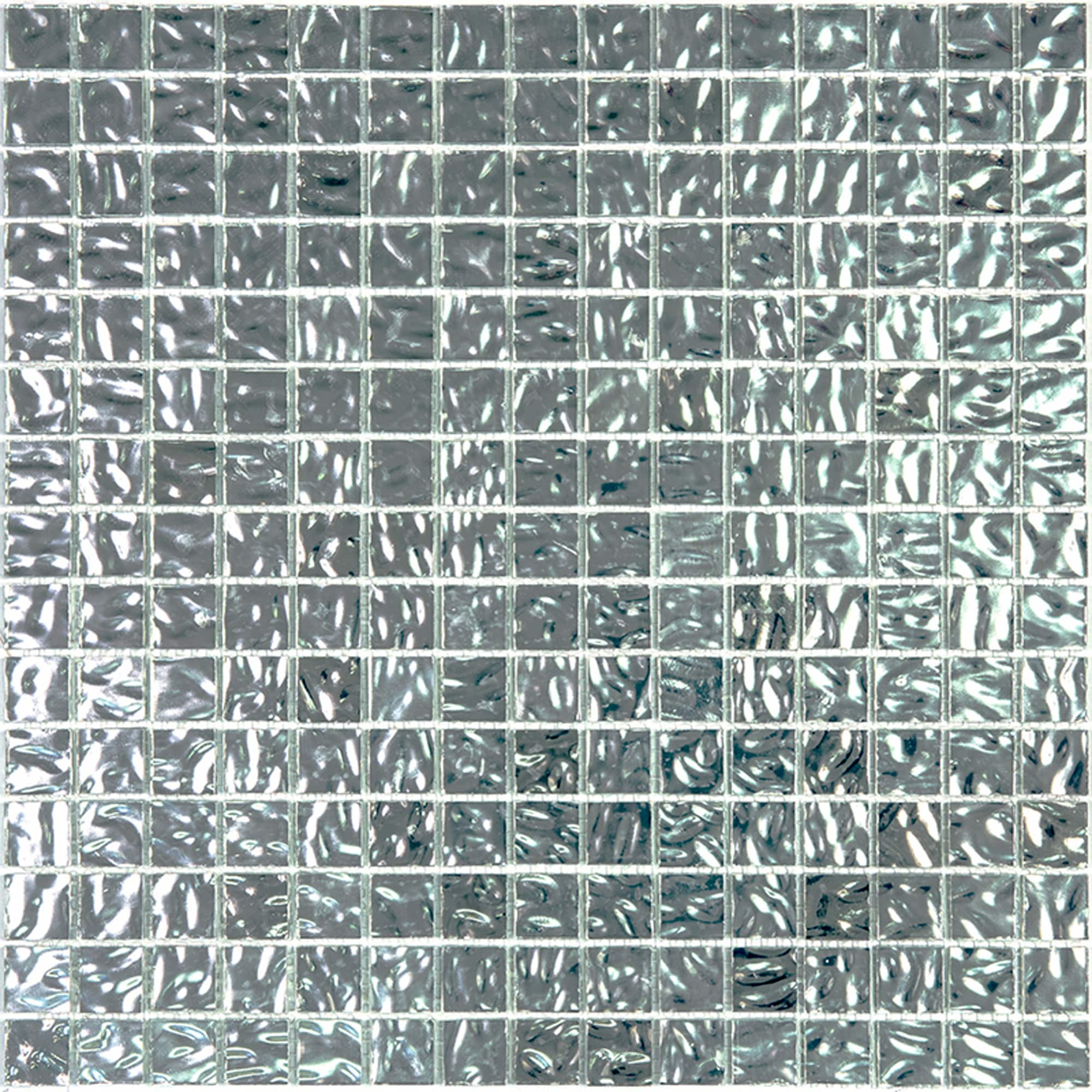 Apollo Tile Altin Shimmer Flint Silver 12-in x 12-in Glossy Glass Unif ...
