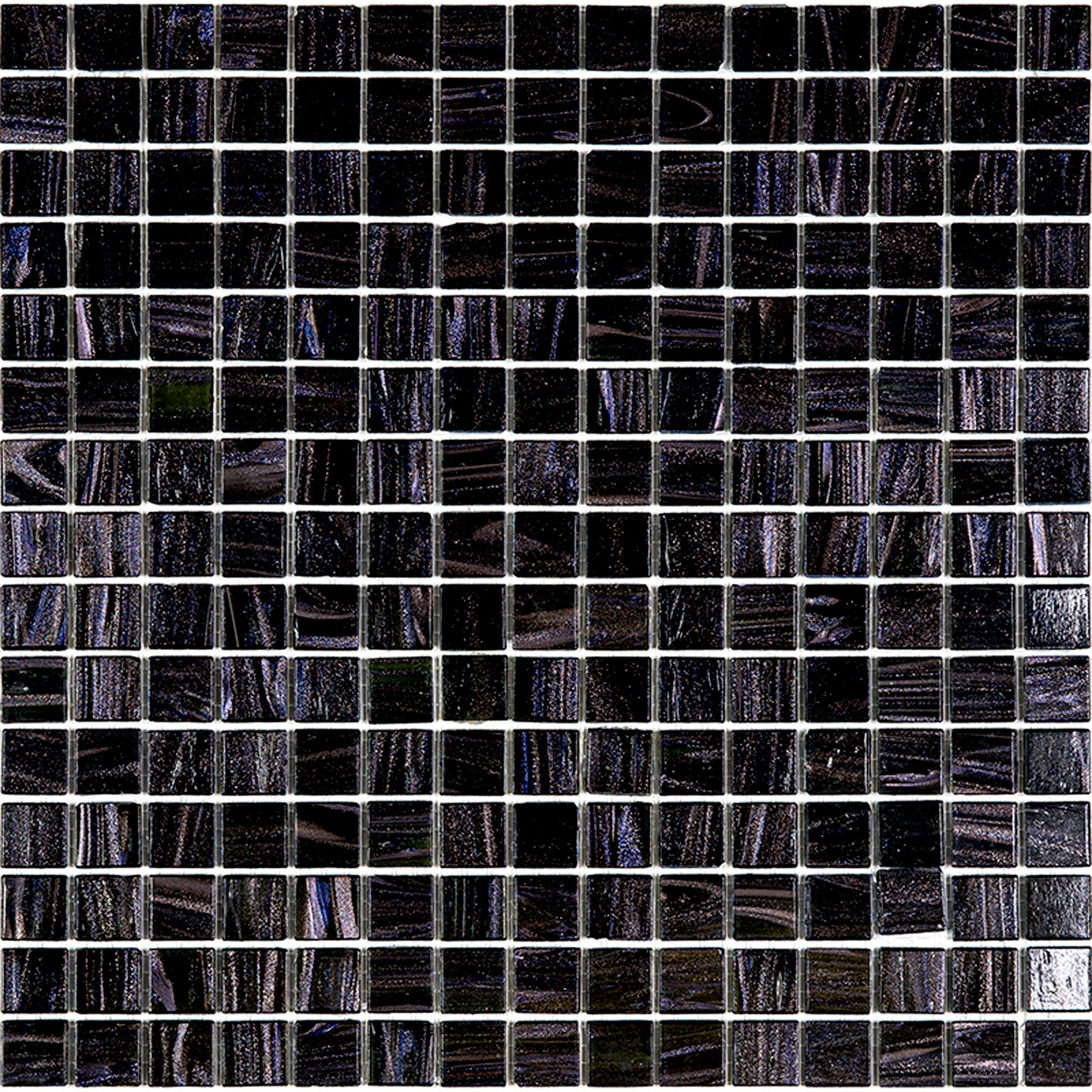 Apollo Tile Celestial Oil Black 12-in x 12-in Glossy Glass Uniform Squ ...