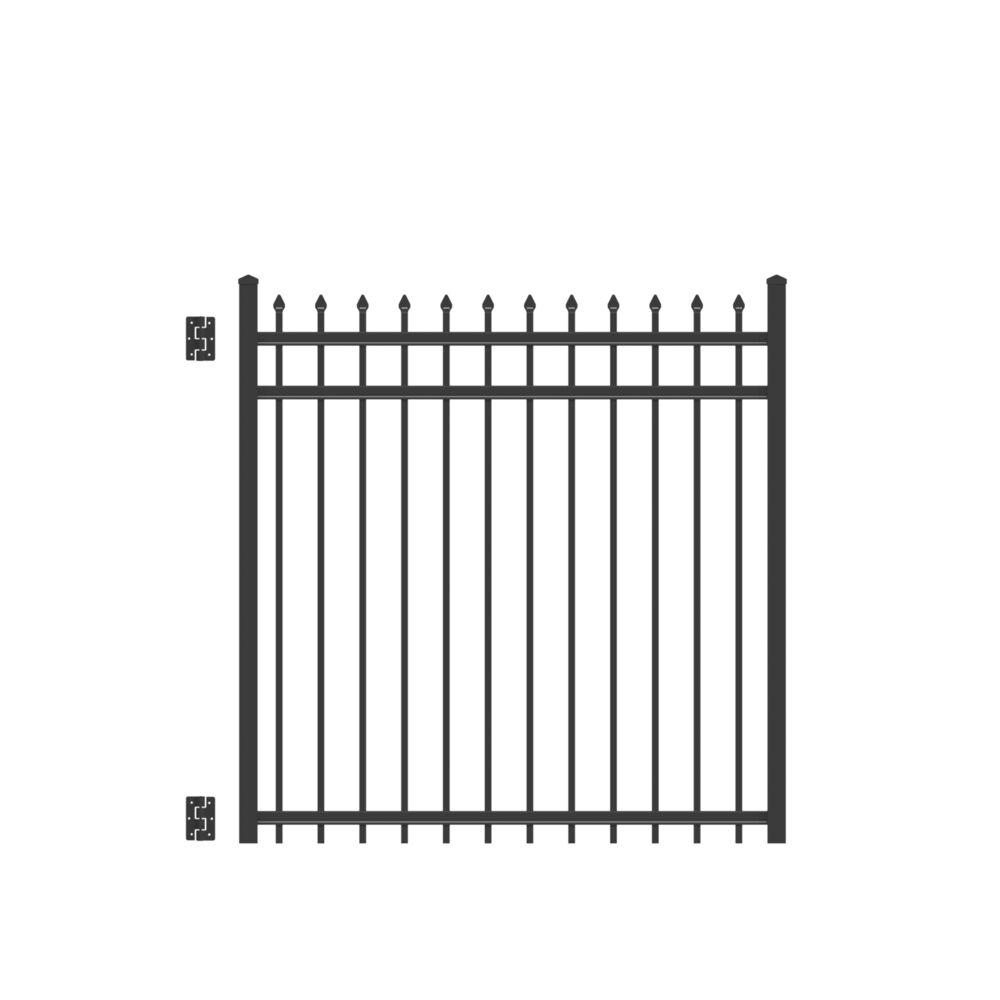 Freedom Providence 5-ft H Black Aluminum Spaced Picket Pressed-point D ...