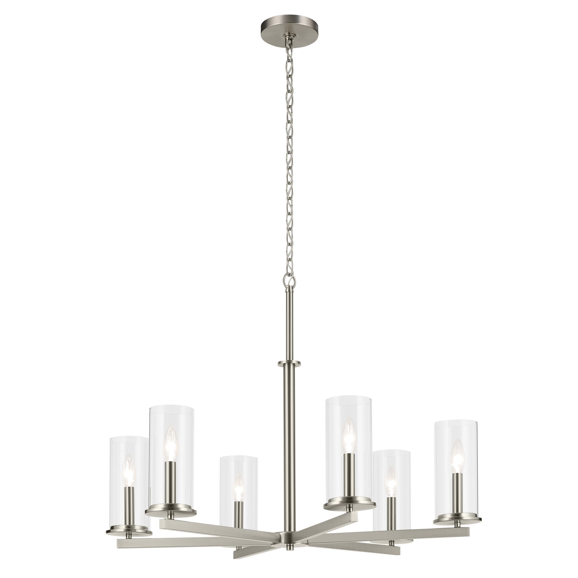 Kichler Crosby 6-Light Brushed Nickel Modern/Contemporary Chandelier ...
