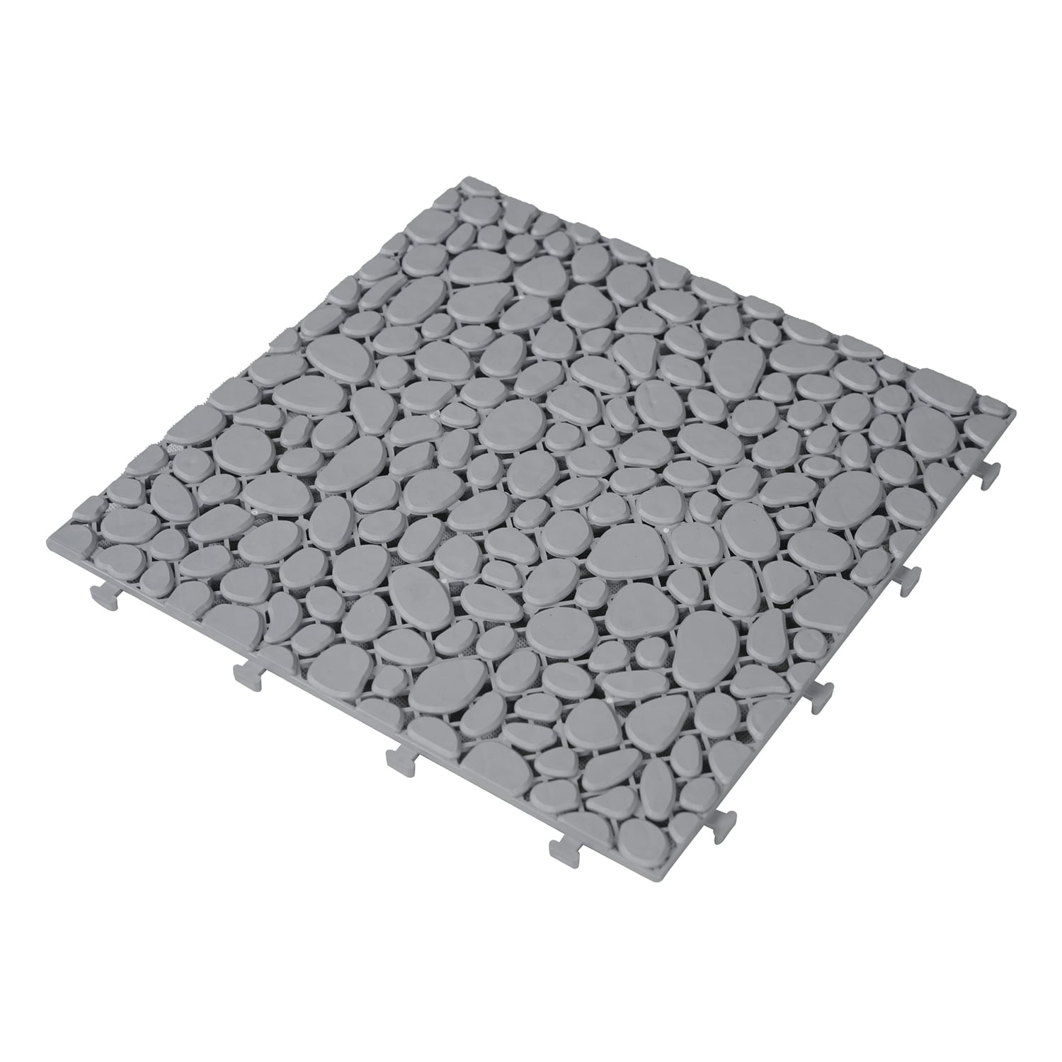 Bybafun 12-in x 12-in 12-Pack Gray Prefinished Vinyl/Plastic Deck Tile ...