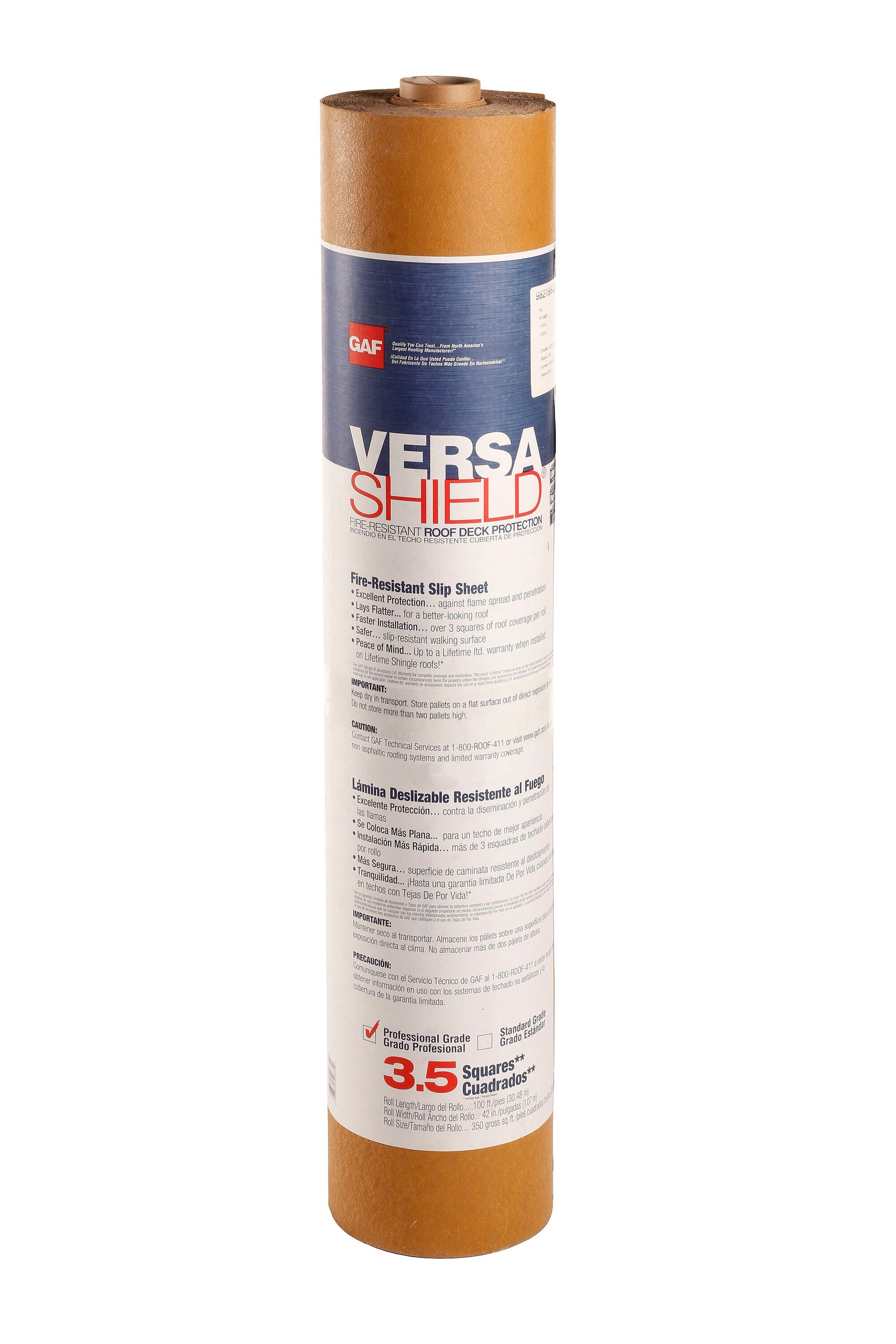 GAF VersaShield 42-in x 100-ft (350-sq ft) Felt Roof Underlayment Roll ...
