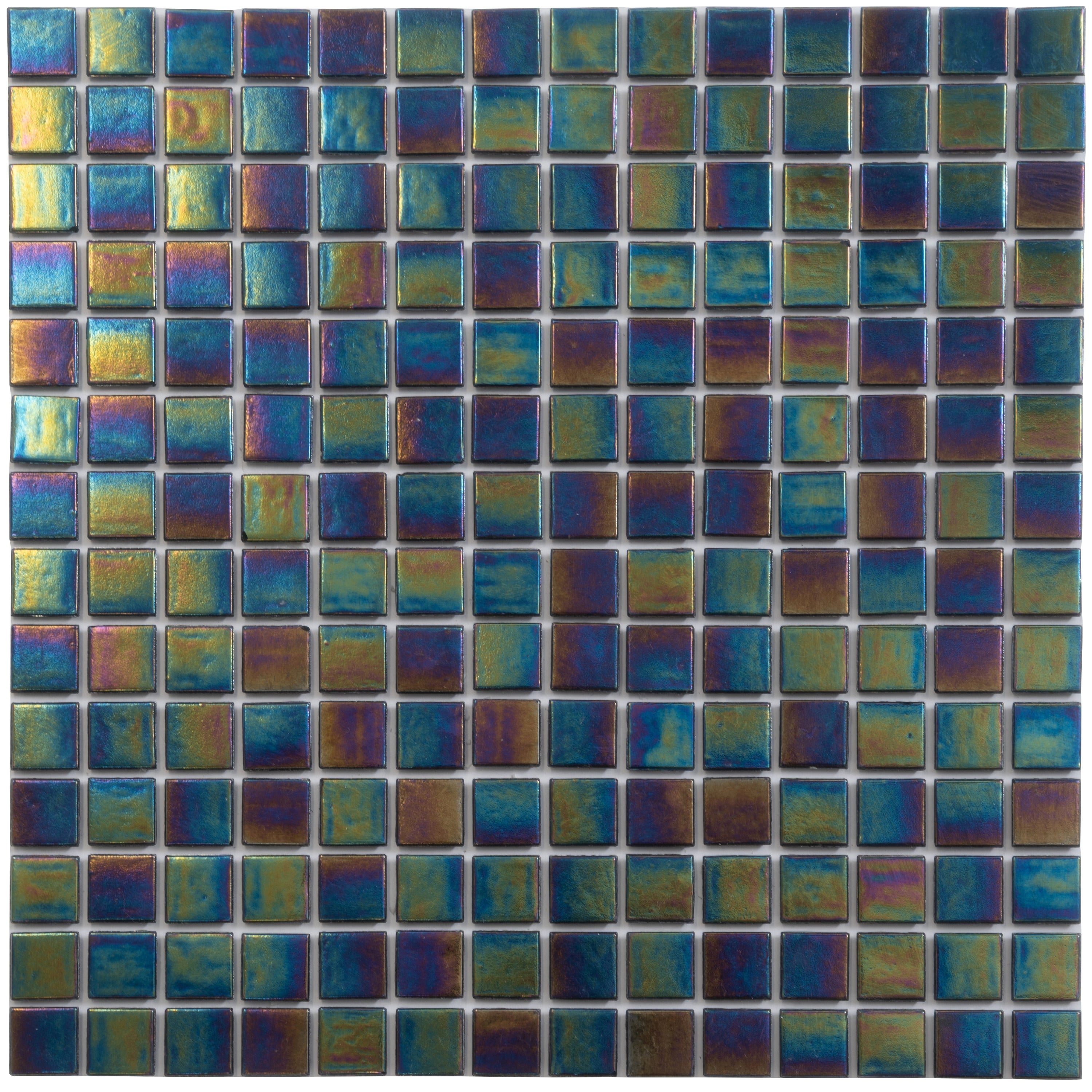 Apollo Tile Nacreous Multicolor 12-in x 12-in Glossy Glass Uniform Squ ...