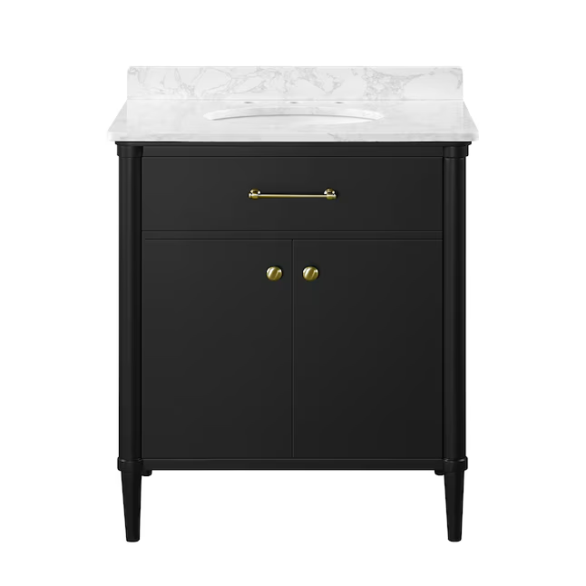 allen + roth Rian 30-in Onyx Black Undermount Single Sink Bathroom Van ...