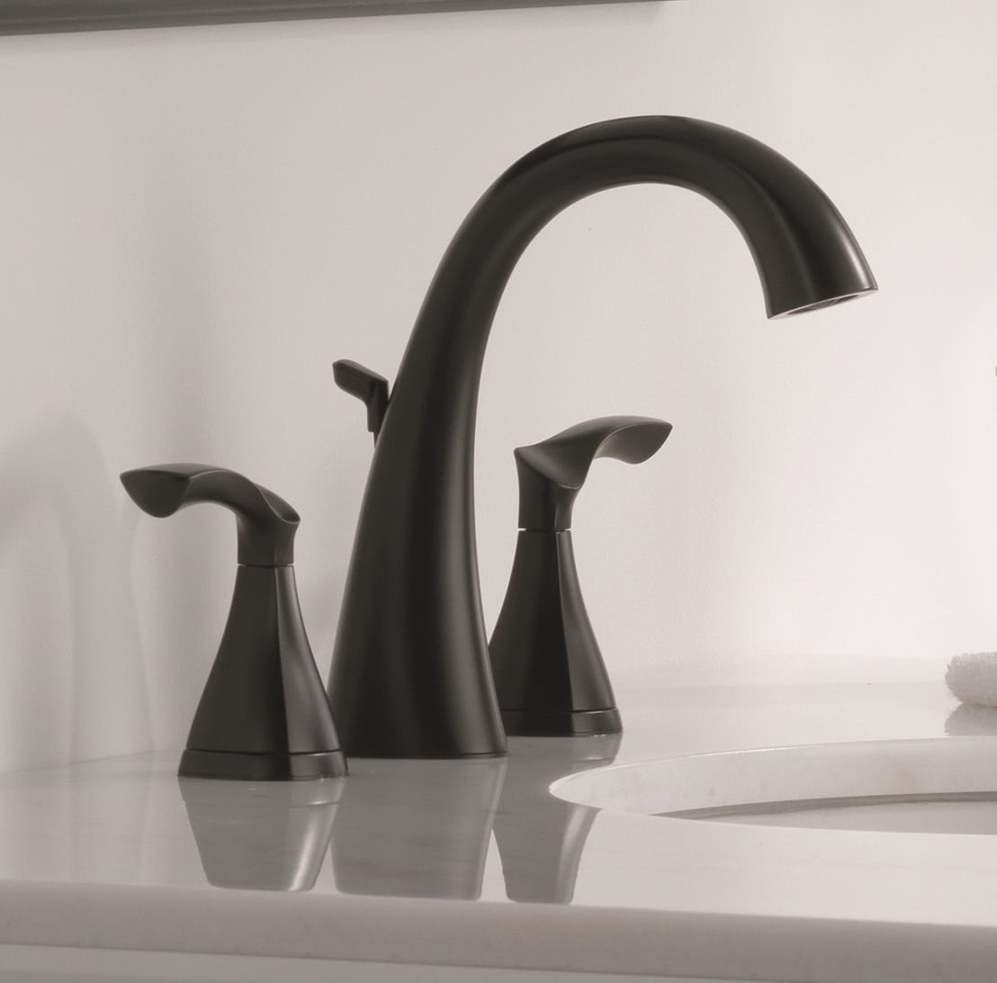 Delta Sandover Matte Black 2-Handle Widespread WaterSense Bathroom Sin ...