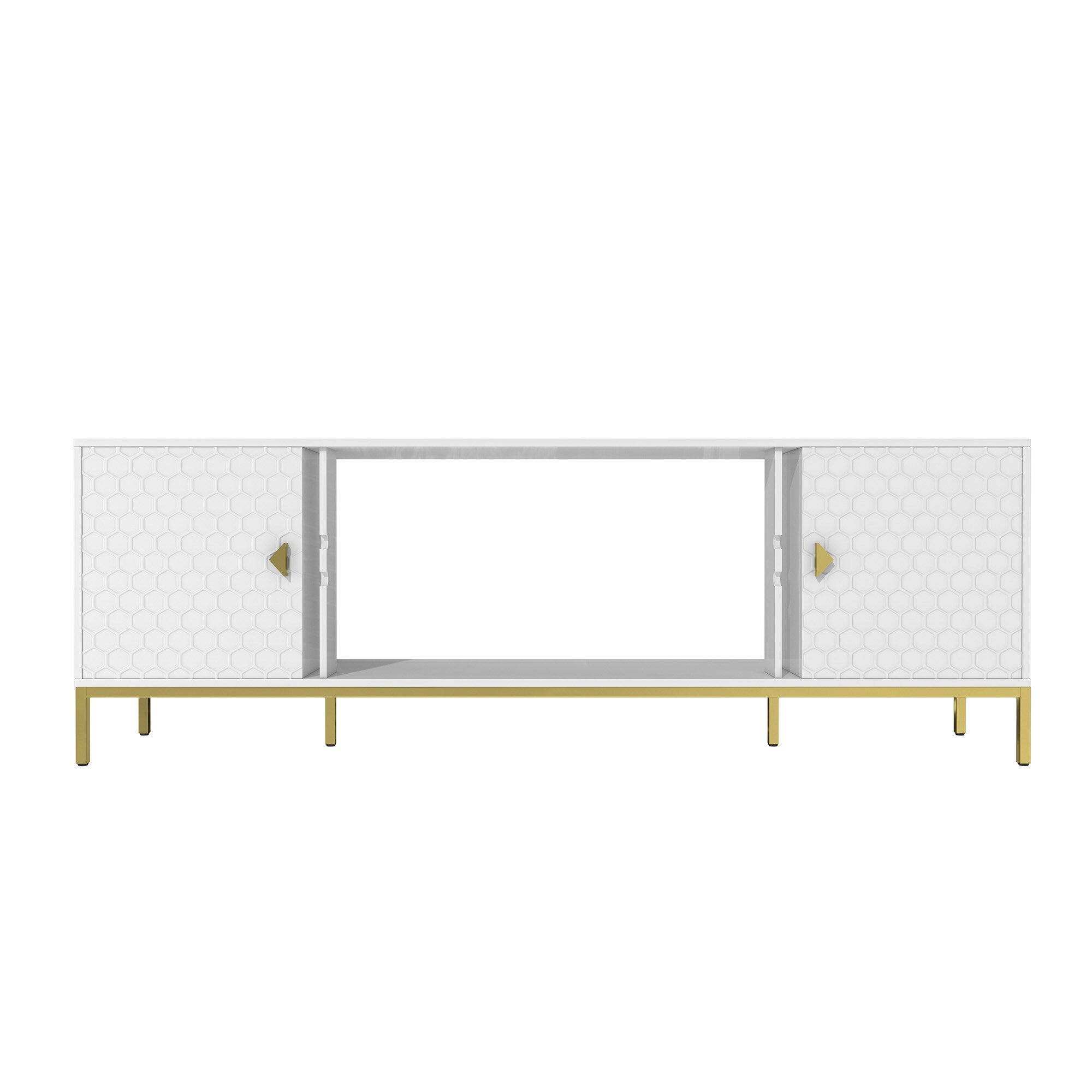 GZMR Modern/Contemporary White Tv Cabinet Integrated Tv Mount (Accommo ...