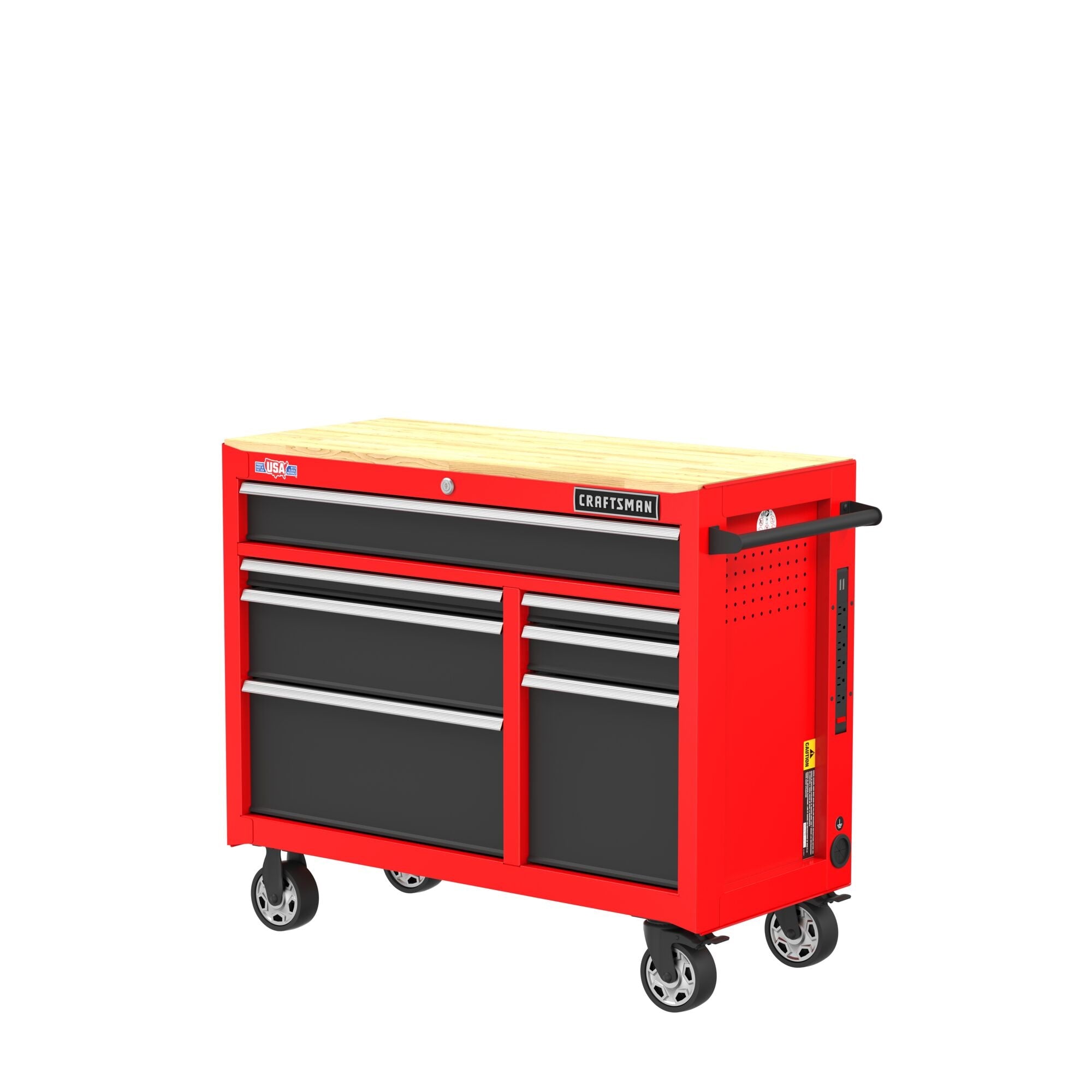 CRAFTSMAN 2000 Series 40.6-in L x 34-in H 7-Drawer Rolling Red Wood Wo ...
