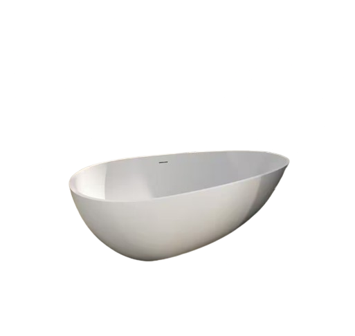 Foyil 59 in. x 31 in. Solid Surface Stone Resin Flatbottom Freestandin ...