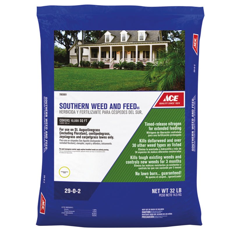 Ace Southern Weed & Feed Lawn Fertilizer for Multiple Grass Types, 10 ...