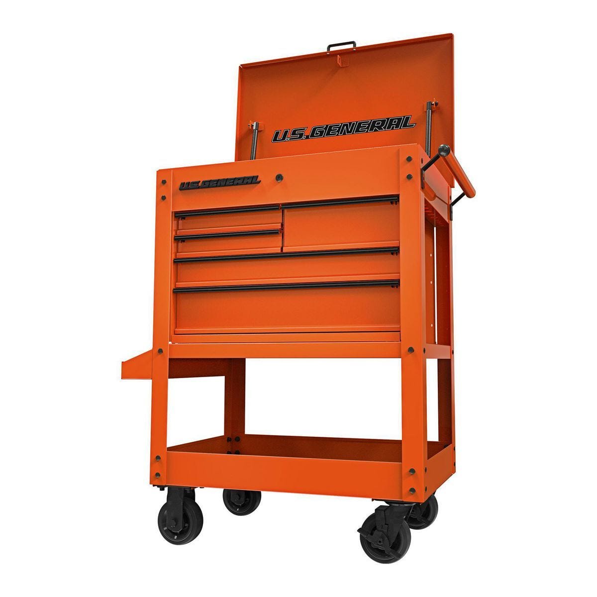 U.S. General 30 in. 5-Drawer Mechanic's Cart – Orange – Super Arbor