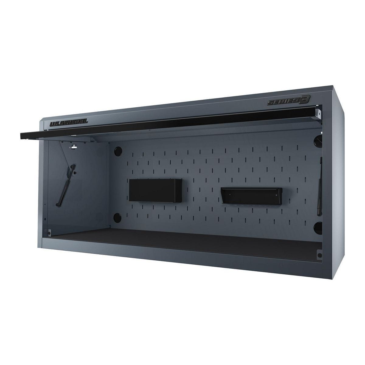 U.S. GENERAL 56 in. x 22 in. Work Center Hutch, Series 3, Slate Gray ...