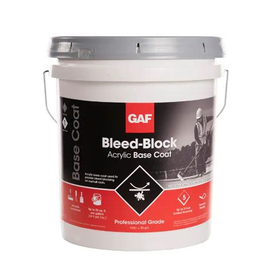 GAF Bleed-Block Acrylic Base Coat, Light Grey — 5 Gallon Pail – Super Arbor
