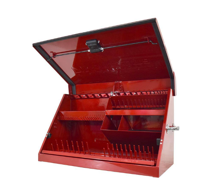 31 in. W x 16 in. D Portable Metallic Red Triangle Top Tool Chest for ...