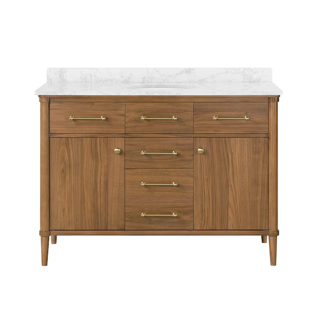 allen + roth Rian 48-in Walnut Undermount Single Sink Bathroom Vanity ...