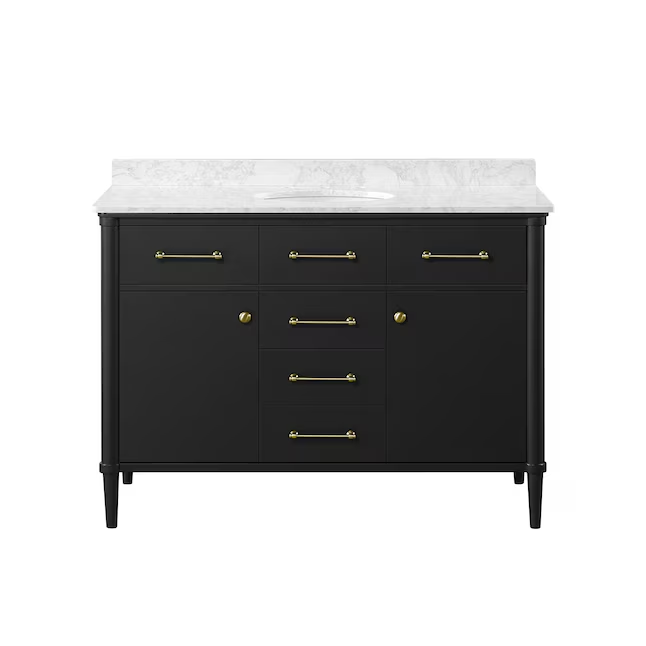 allen + roth Rian 48-in Onyx Black Undermount Single Sink Bathroom Van ...