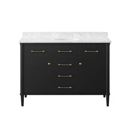 allen + roth Rian 48-in Onyx Black Undermount Single Sink Bathroom Van ...