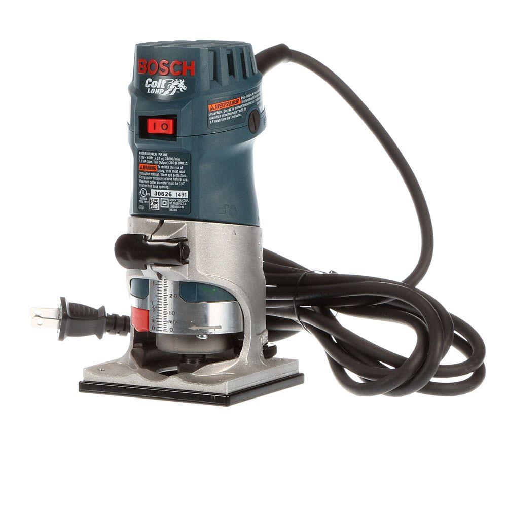 Bosch PR10E 5.9 Amp Corded 1-5/16 in. 1 HP Single-Speed Colt Palm Rout ...