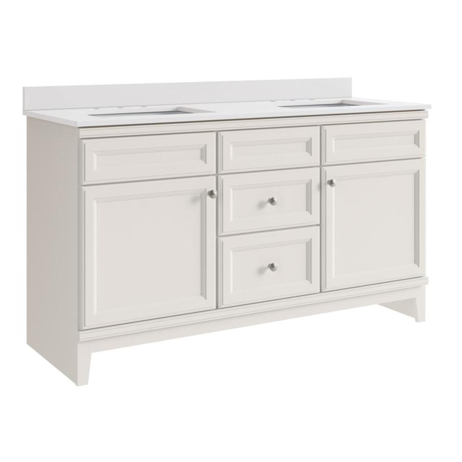 Diamond FreshFit Calhoun 61-in White Single Sink Bathroom Vanity with ...