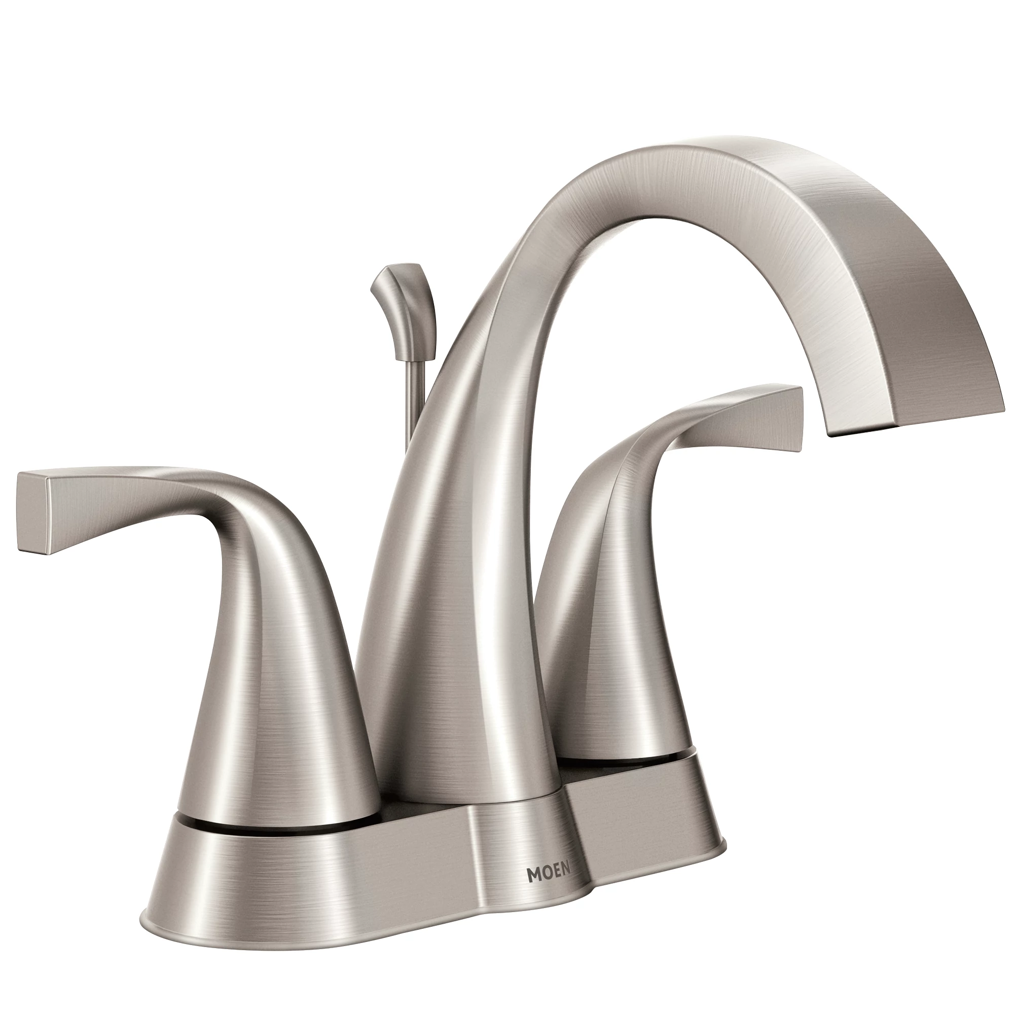 Moen Oxby Spot Resist Brushed Nickel 2‑Handle 4‑in Centerset WaterSens ...