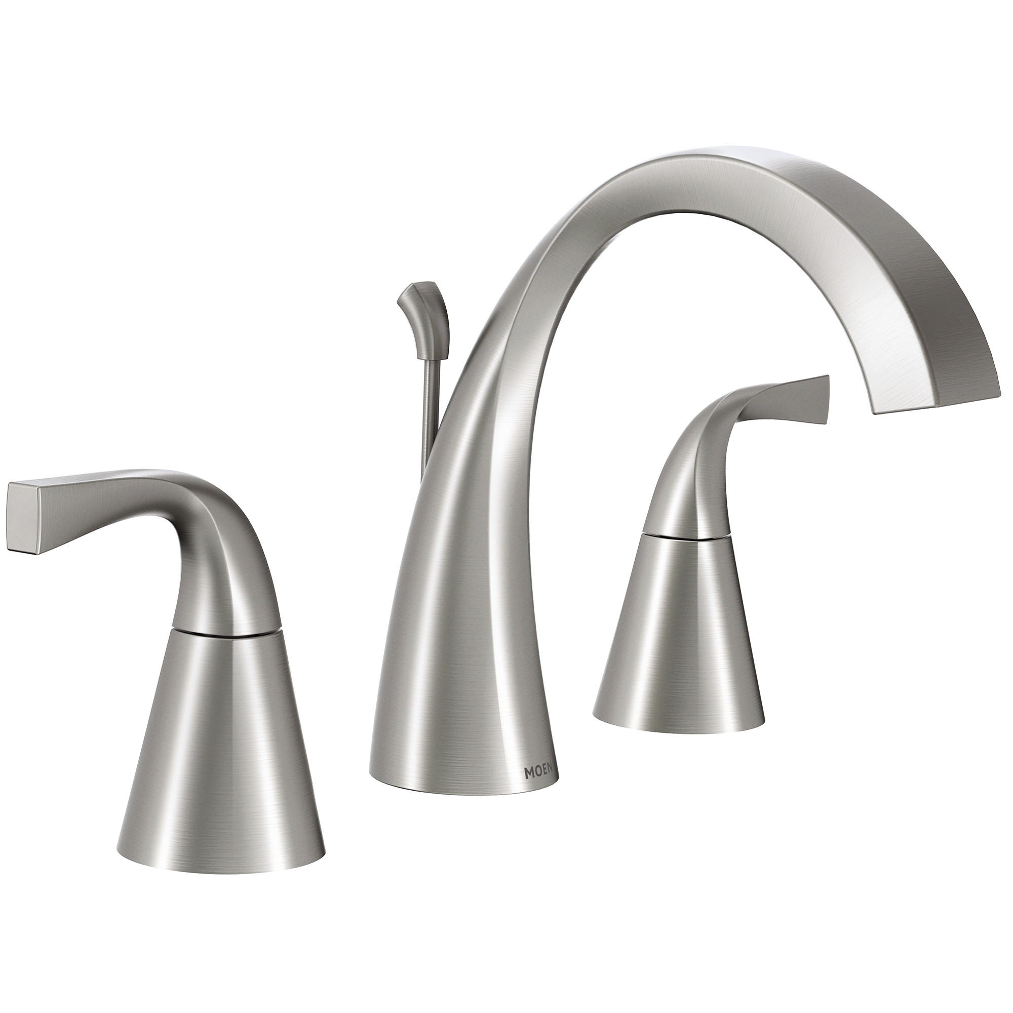 Moen Oxby Spot Resist Brushed Nickel 2‑Handle Widespread WaterSense Ba ...