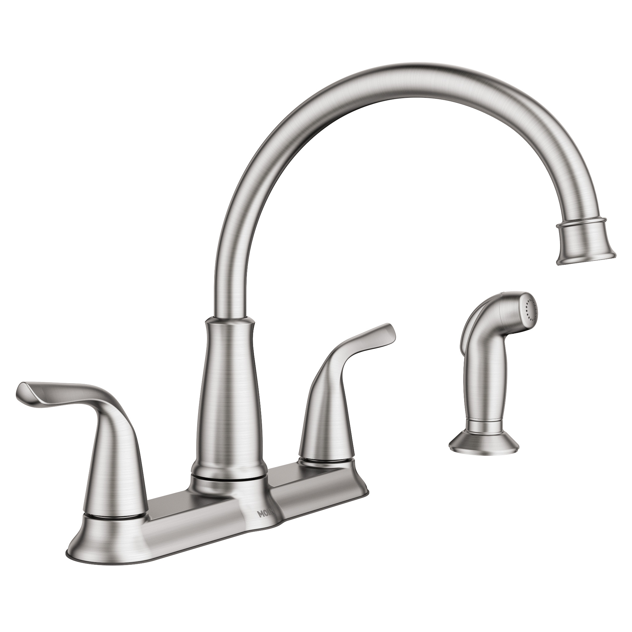 Moen Brecklyn 2-Handle Kitchen Faucet with Side Sprayer, Spot Resist S ...