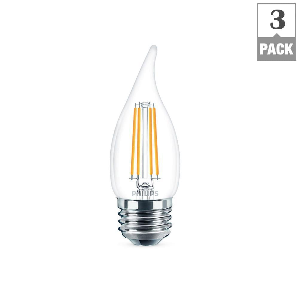 Philips 40-Watt Equivalent B11 Dimmable Edison LED Candle Light Bulb ...
