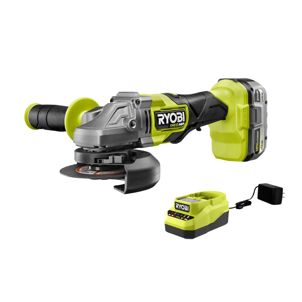 RYOBI 18V ONE+ HP Brushless 4-1/2 in. Angle Grinder/Cut-Off Tool Kit w ...